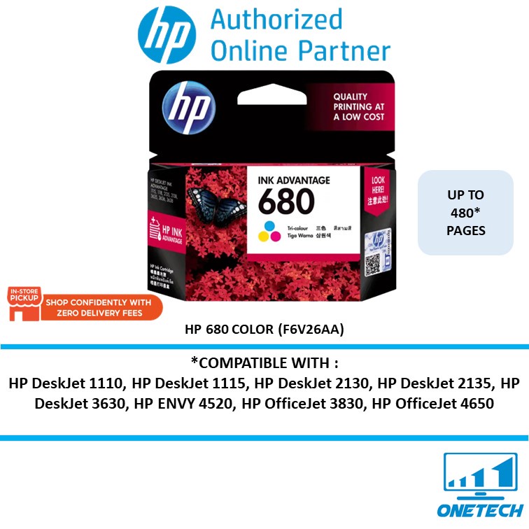 HP 680 Cartridge - Black/Color F6V27AA/F6V26AA | Shopee Malaysia