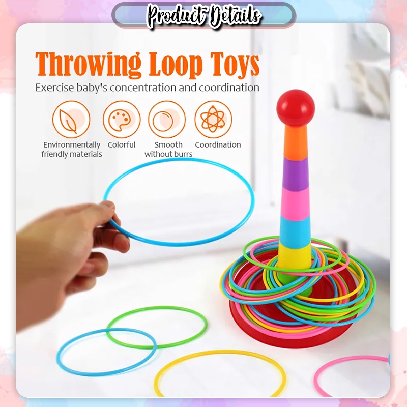 [Little B House] Kids Throw Circle Game Throwing Ring Stacking Toy ...