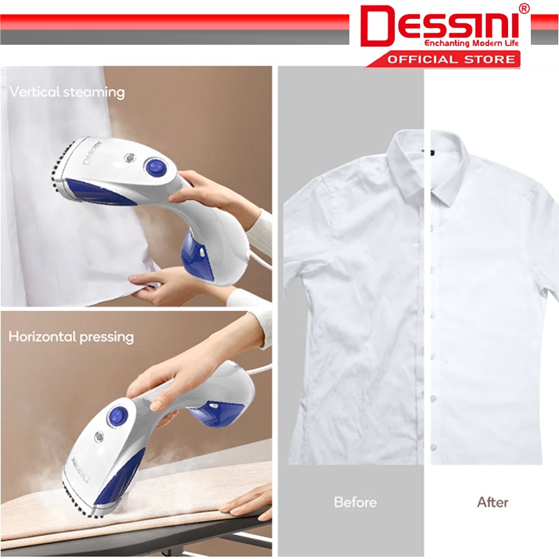 DESSINI ITALY 1100W Electric Ceramic Soleplate Garment Steam Iron ...