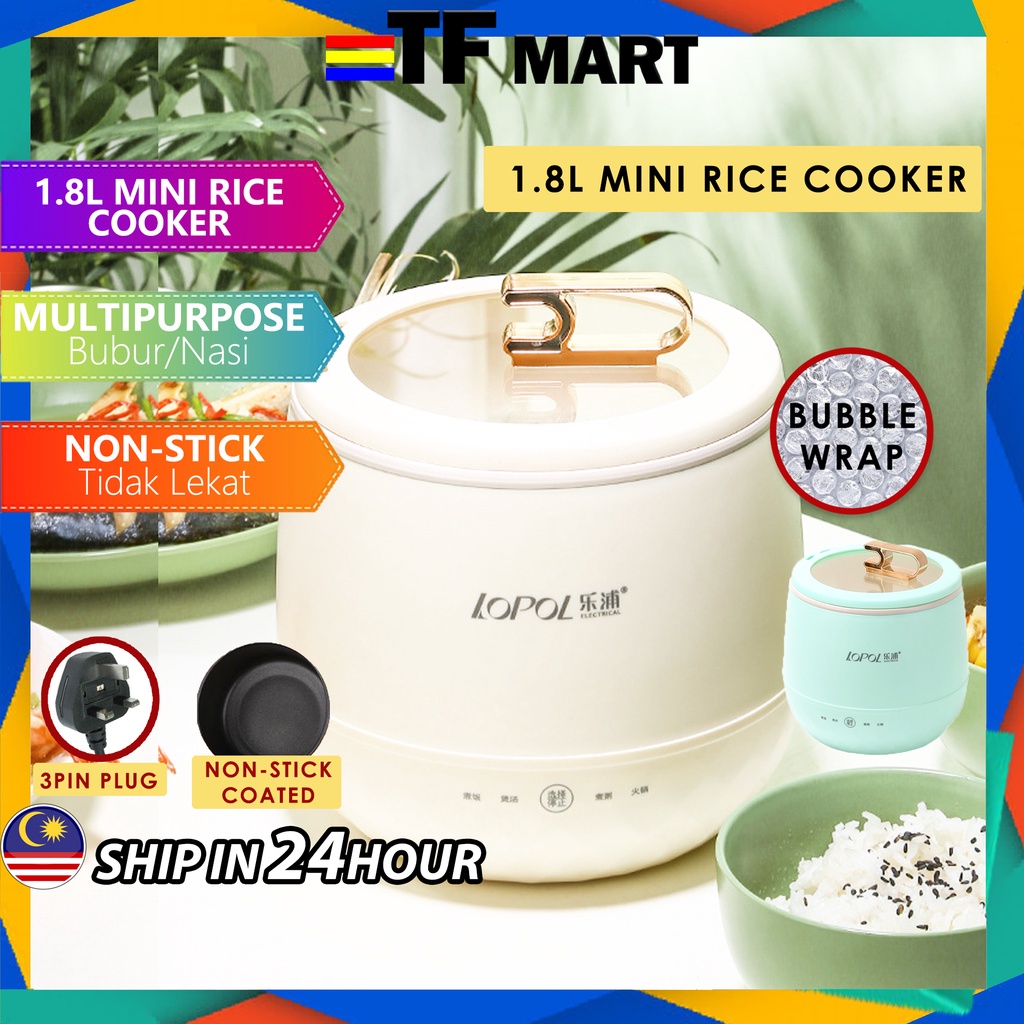 TFMART 1.8L Periuk Mini Rice Cooker Non Stick Periuk Nasi Elektrik Mini ...