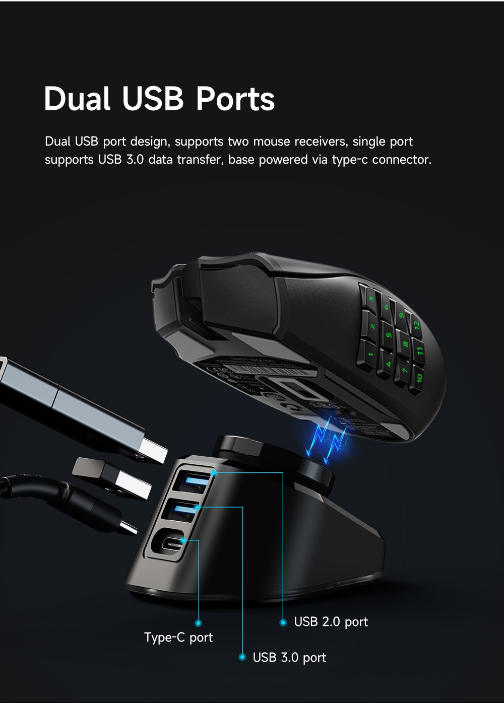 Gaming Mouse Wireless Charger For Logitech G403 G502 X Plus G703 G903 ...