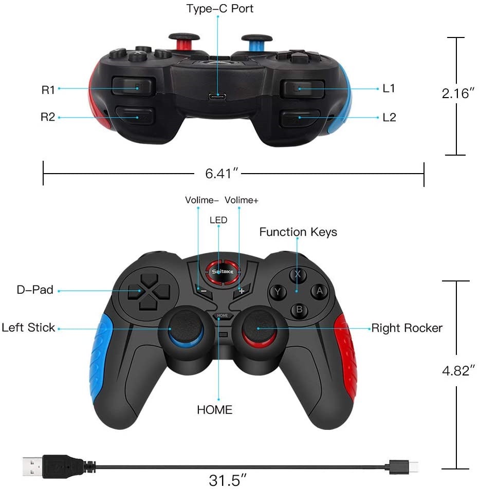 Saitake Bluetooth Wireless Game Control Suitable For NTS/ PS4 / 4 / PC ...
