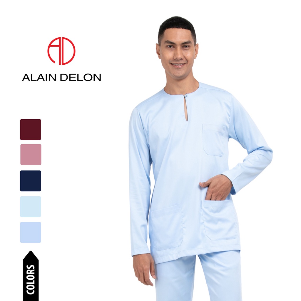 Alain Delon Johor Collar Slim Fit Baju Melayu - 19023004A | Shopee Malaysia