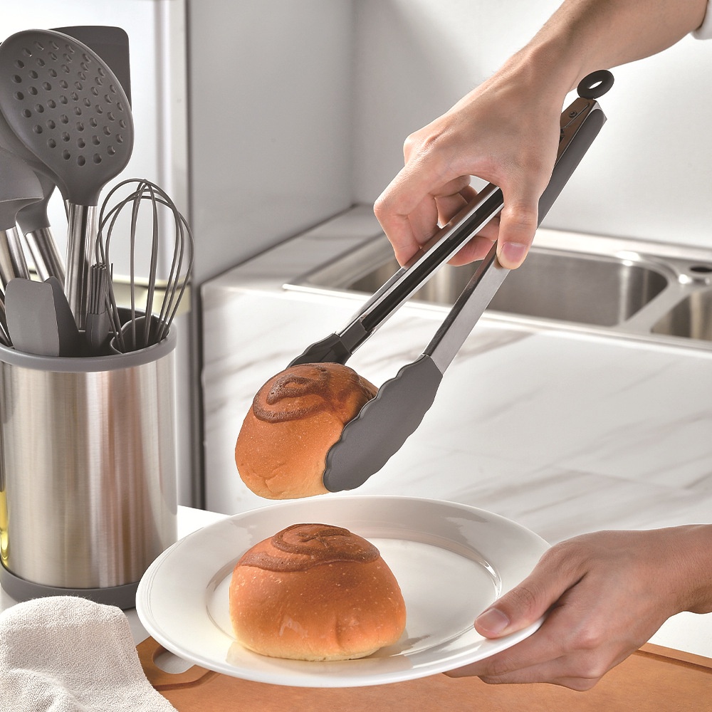 APPKER New Rotatable Storage Barrel Silicone Ladle Turner Spatula Tong ...