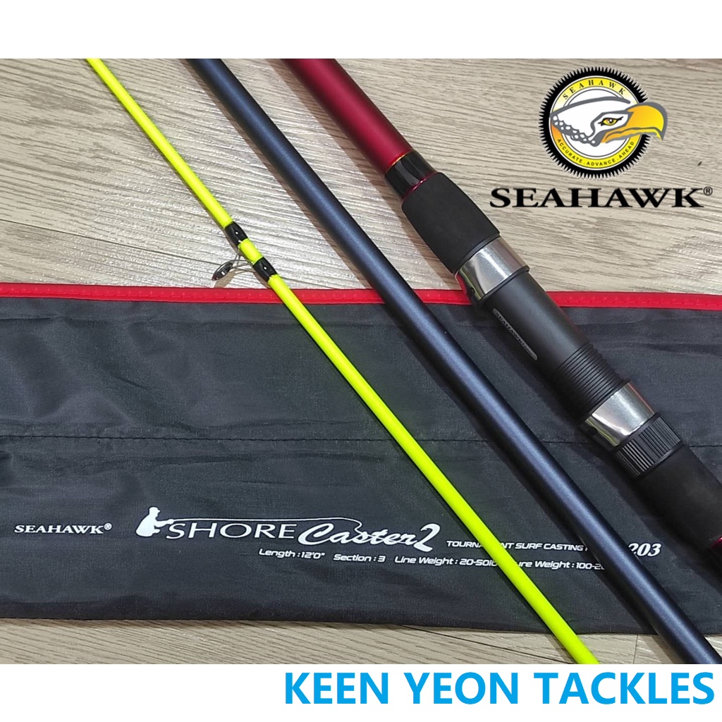 SEAHAWK SHORE CASTER 2 SURF BAITCASTING FISHING ROD | Shopee Malaysia