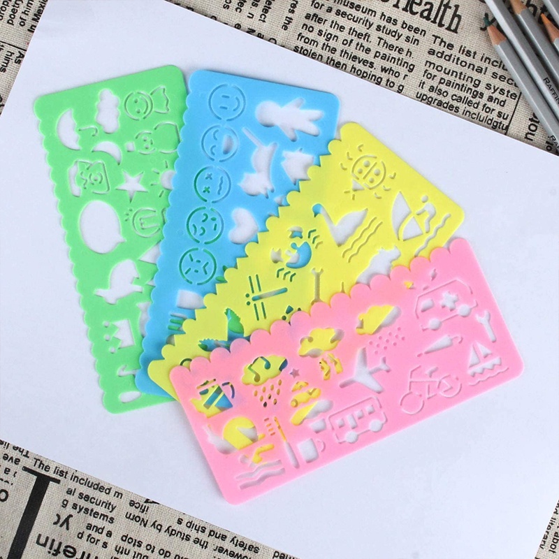 Flexible 4 In 1 Drawing Ruler Set DIY Art Craft Tool Kids Children ...