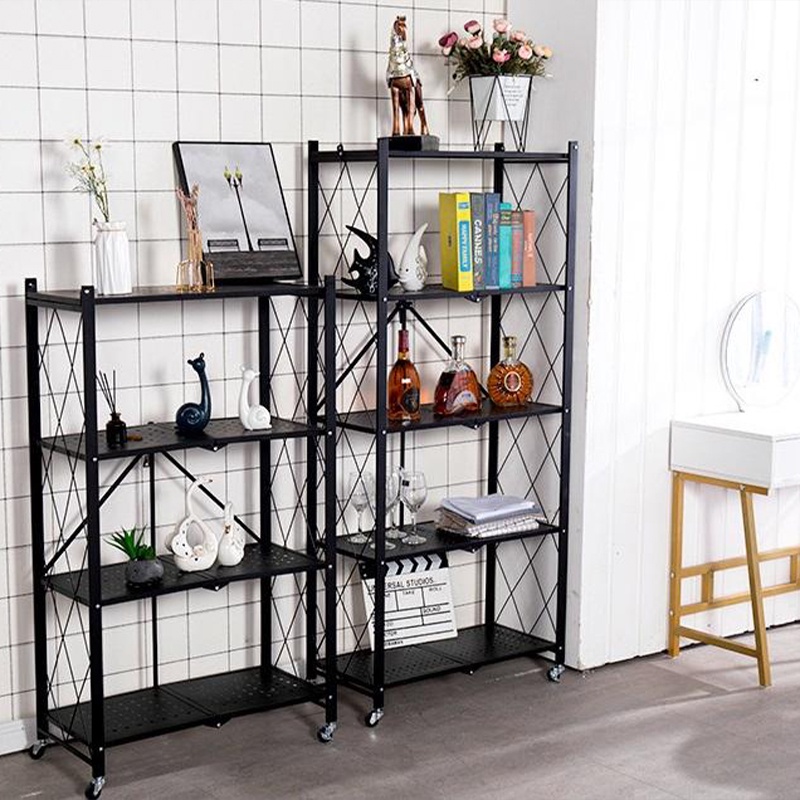 Heavy Duty Foldable Storage Rack With Wheel Multi Tier Durable Kitchen ...