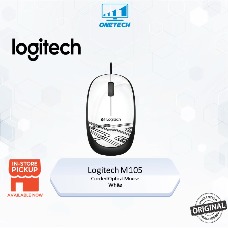 Logitech M105 Corded Optical Mouse ( Plug And Play / Contoured Shape ...