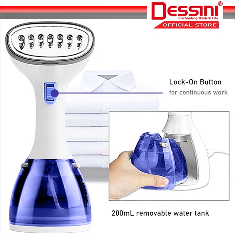 DESSINI ITALY 1100W Electric Ceramic Soleplate Garment Steam Iron ...