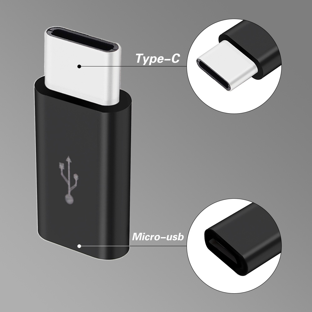 White Micro USB Female To Type C Male Adapter Converter Android ...