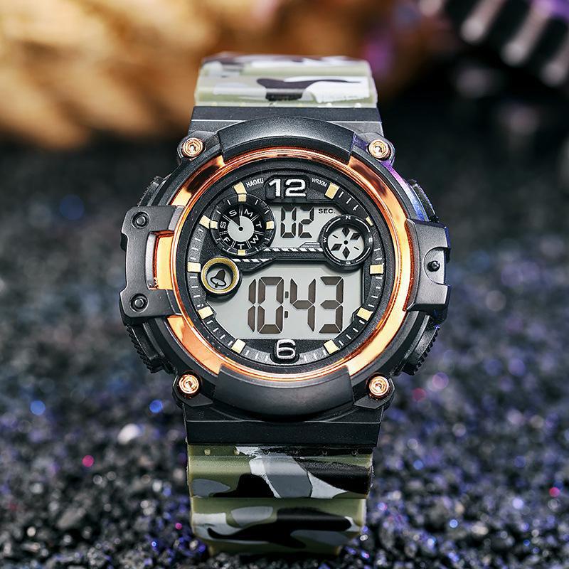 Camouflage Men's Outdoor Waterproof Electronic Watch Student Campus ...
