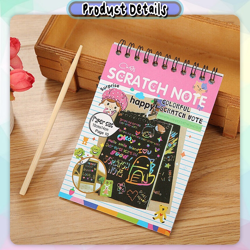 [Little B House] Journal Scratch Art Notebooks Colorful Magic Drawing ...
