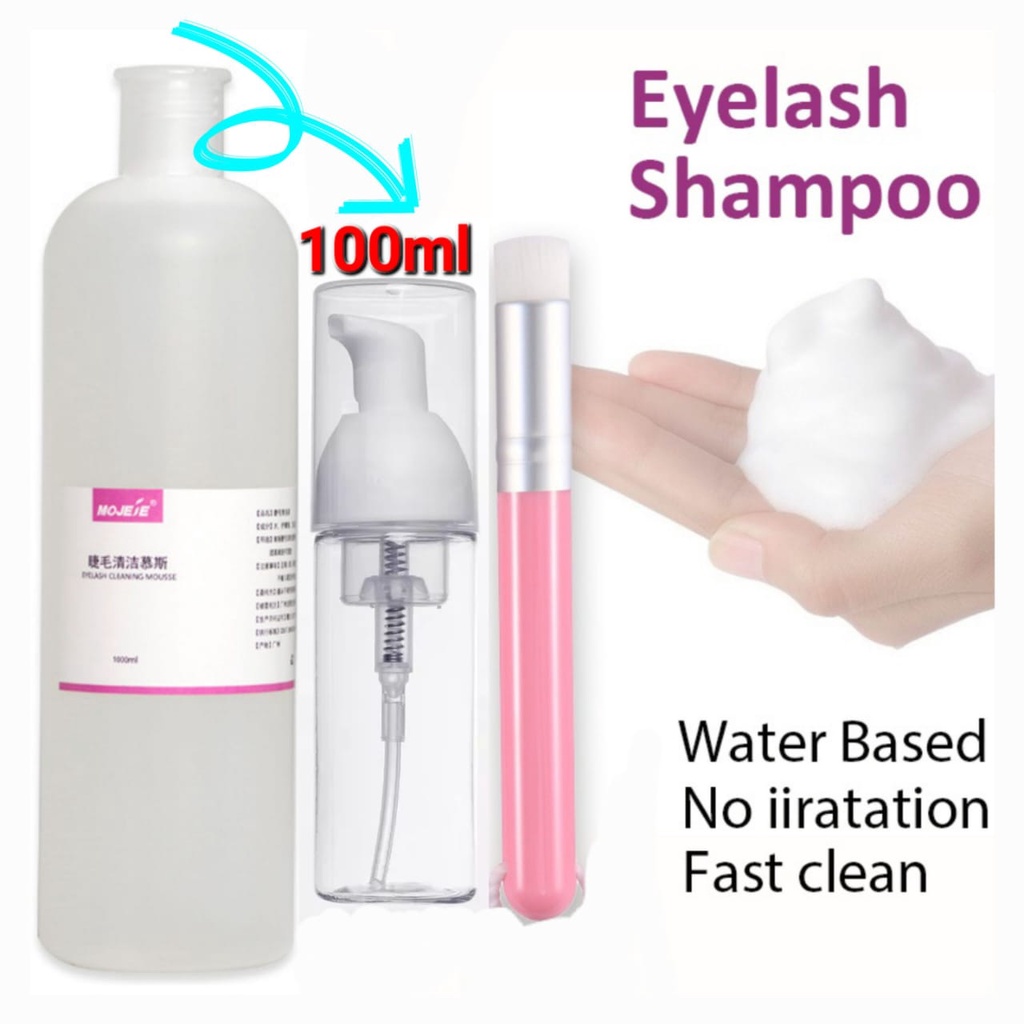 100ml Eyelash Extension Wash Cleaning Foam Lash Shampoo Cleanser Mousse ...