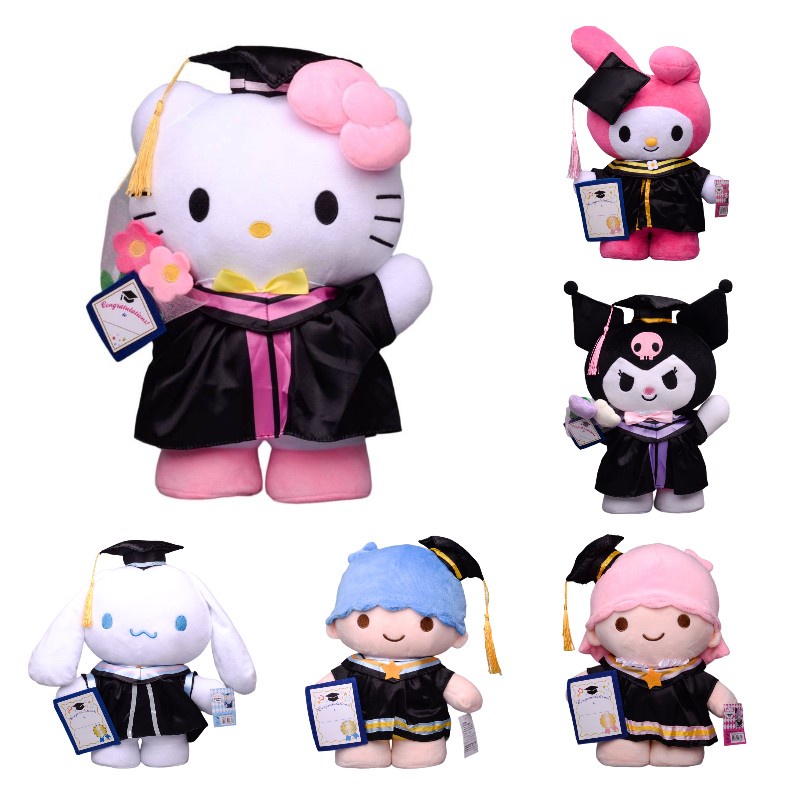 35cm New Sanrio Kuromi Melody Graduation Plush Toy Cute Stuffed Doll ...