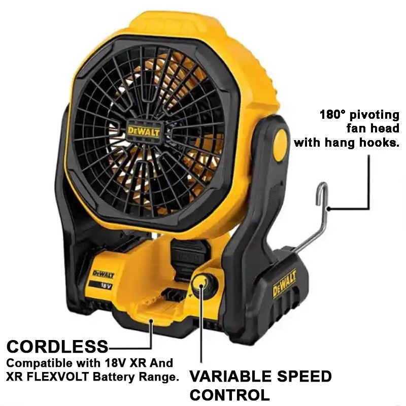 GDeal DEWALT 18V Cordless Fan - DCE512N-XJ | Shopee Malaysia