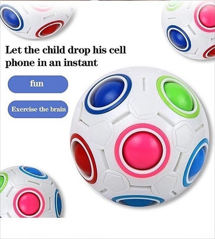 Magic Cube Rainbow Ball Cube Speed Football Puzzle Ball Fidget Toys for ...