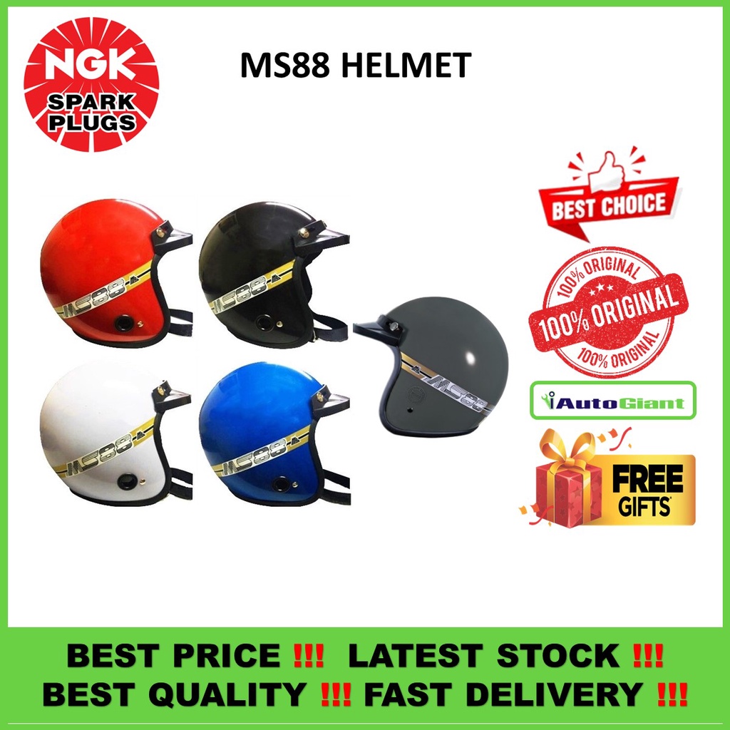 MS88 MOTORCYCLE HELMET TOPI KELEDAR COLOUR MERAH, BIRU, HITAM, PUTIH ...