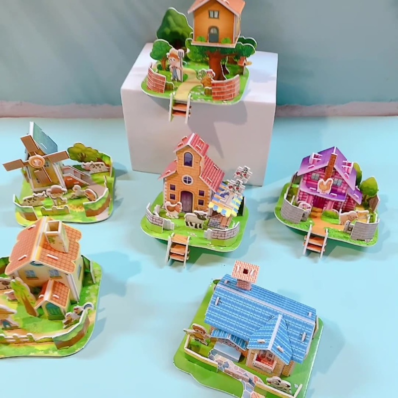 Fun Three-dimensional Building Jigsaw Puzzle / Kindergarten Hand-made ...