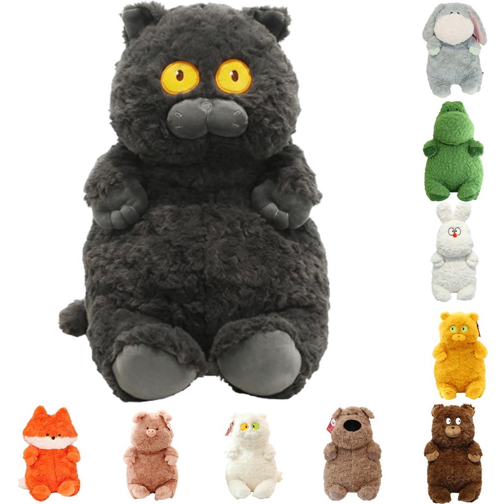40cm Cute Big Eyes Fat Cat Plush Toy Soft Pig Rabbit Pillow Sleeping ...