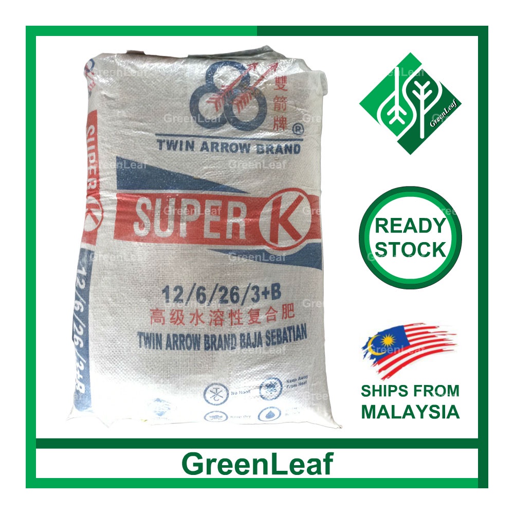 50KG TAF Super K NPK 12-6-26 Twin Arrow Oil Palm Fertilizer Fertiliser ...