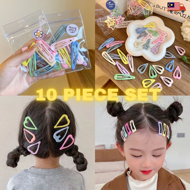 Set Of 10 Macaron Color Hairpin Candy Color Hair Pin Lovely Princess ...