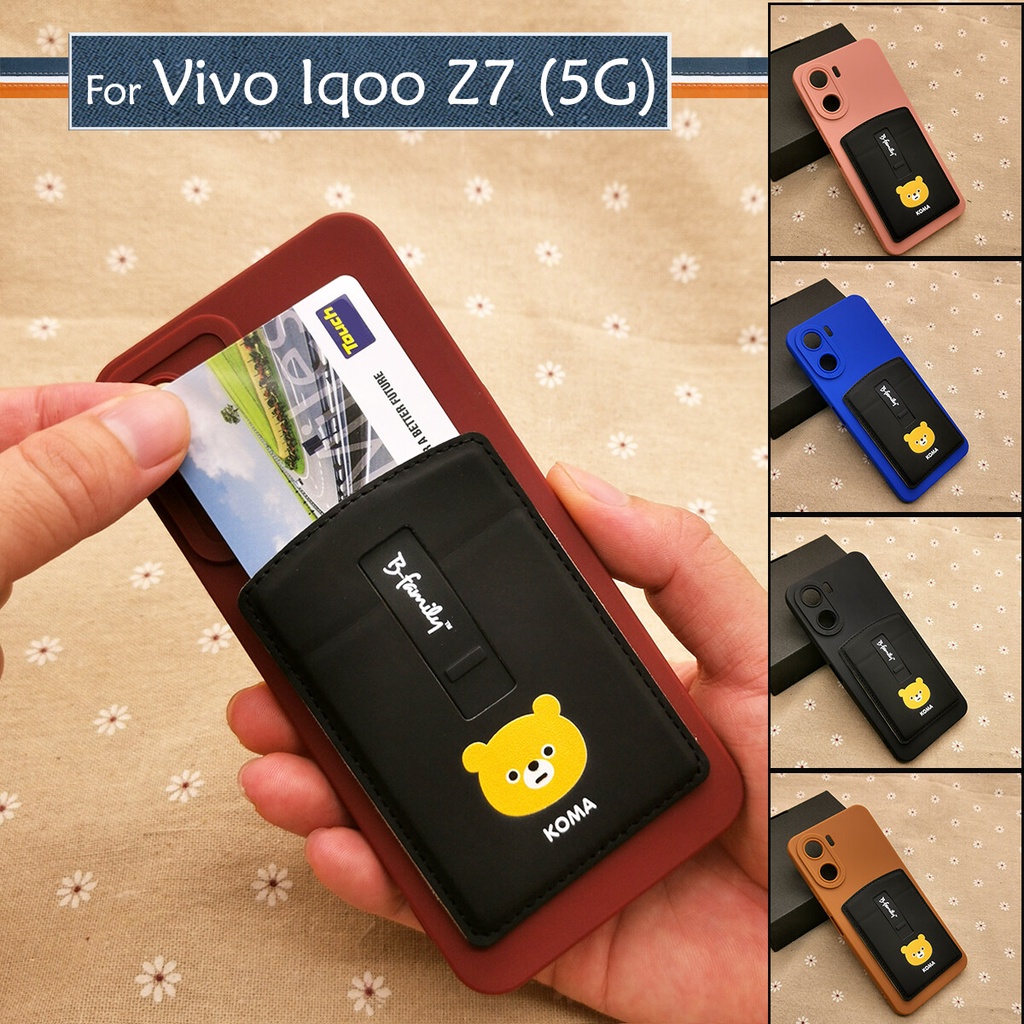 Vivo Iqoo Z7 5G Simple Cute Card Holder Back Silicone Case TPU Soft ...