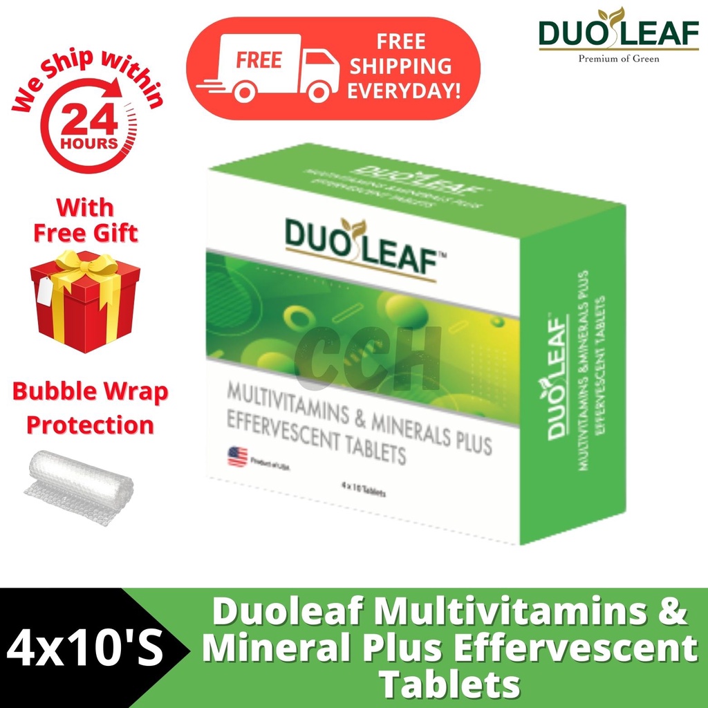 Duoleaf Multivitamins & Minerals Plus Effervescent Tablets (4 x 10 ...