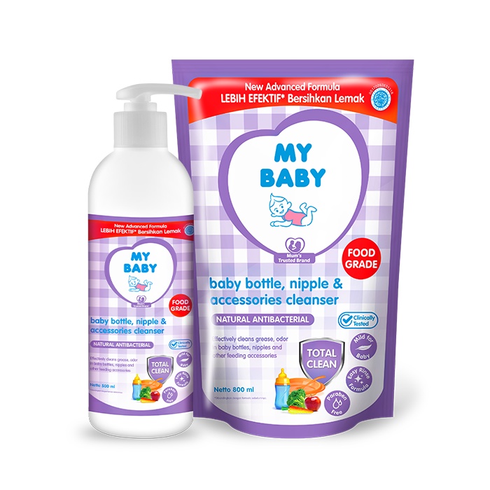 My Baby Bottle Wash Liquid Cleanser (Bottle 450ml / Refill 300ml) ala ...
