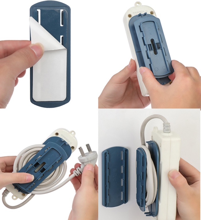 FEELING🔥插排 Self Adhesive Power Strip Holder Fixator,Plug Socket Cable ...