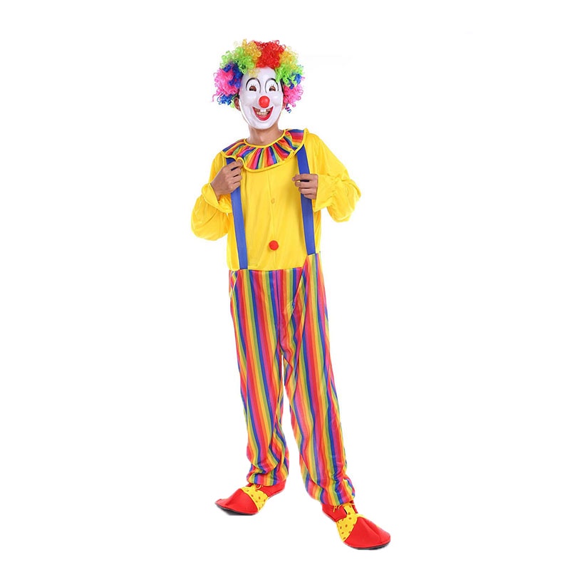 Killer Adult Men Clown Costume Halloween Party Jumpsuit Cosplay Dress