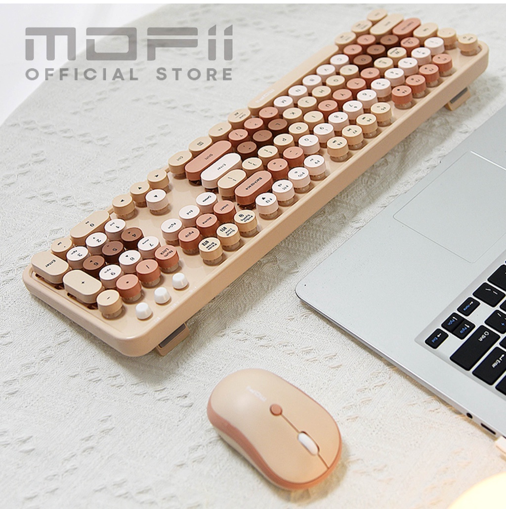 Mofii Sweet Dual Mode Keyboard Mouse Combo Bluetooth Wireless Pc Laptop Office Table Ts