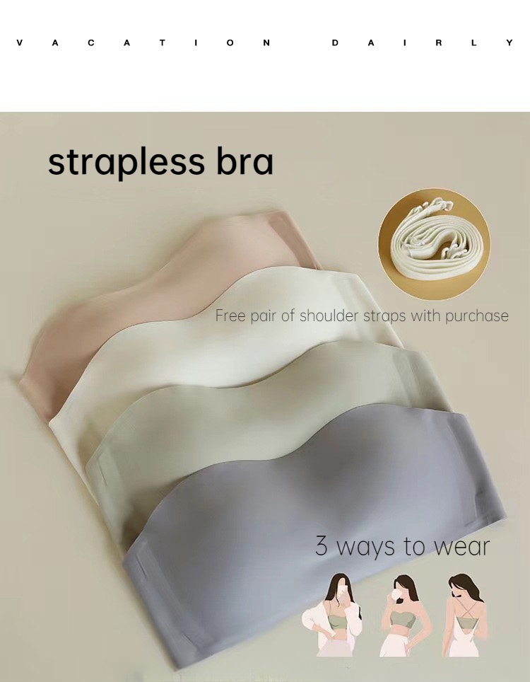 Strapless bra Seamless push-up bra Anti-sagging no steel ring underwear ...