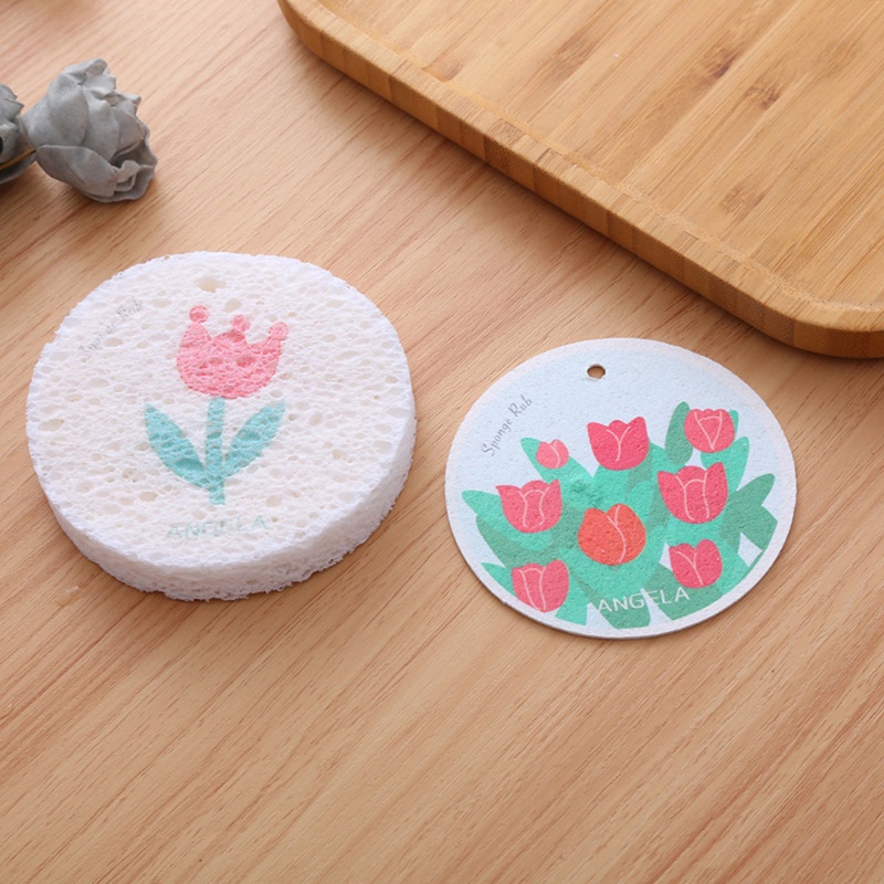 [Ready Stock] Compressed Wood Pulp Sponge Dishwashing Sponge Kitchen ...