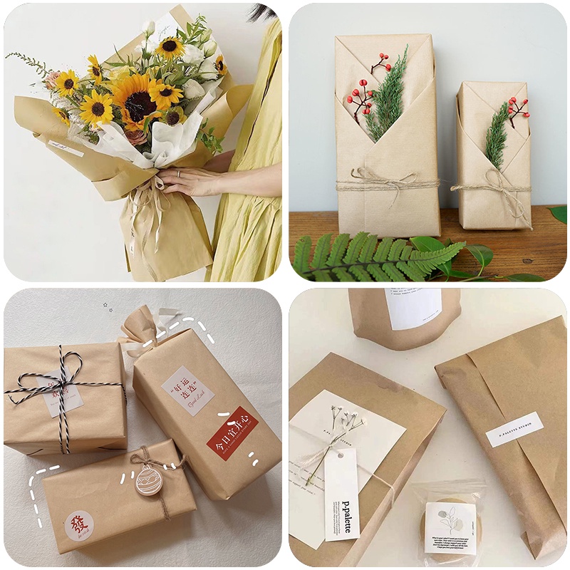 Kraft Brown Flower Wrapping Paper Diy Bouquet Gift Florist Wrap Wrapper ...