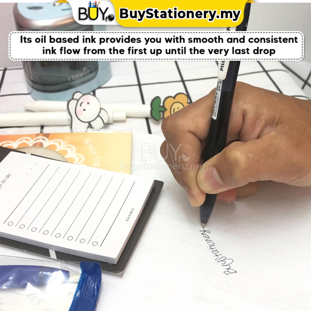 Pilot Pen Rexgrip Ball Pen Hitam Blue Pen Alat Tulis 0.5/0.7/1.0 -(1s ...