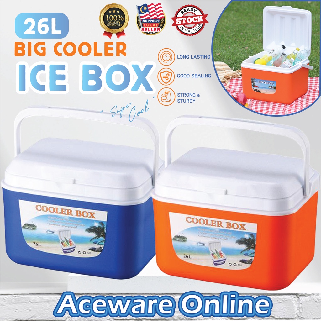 26L Big Cooler Ice Box for Camping Drink Fishing Picnic Heavy Duty ...
