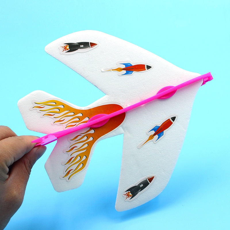 Mini Creative Random Color Foam Small Plane 3D Hand Throw Flying Glider ...