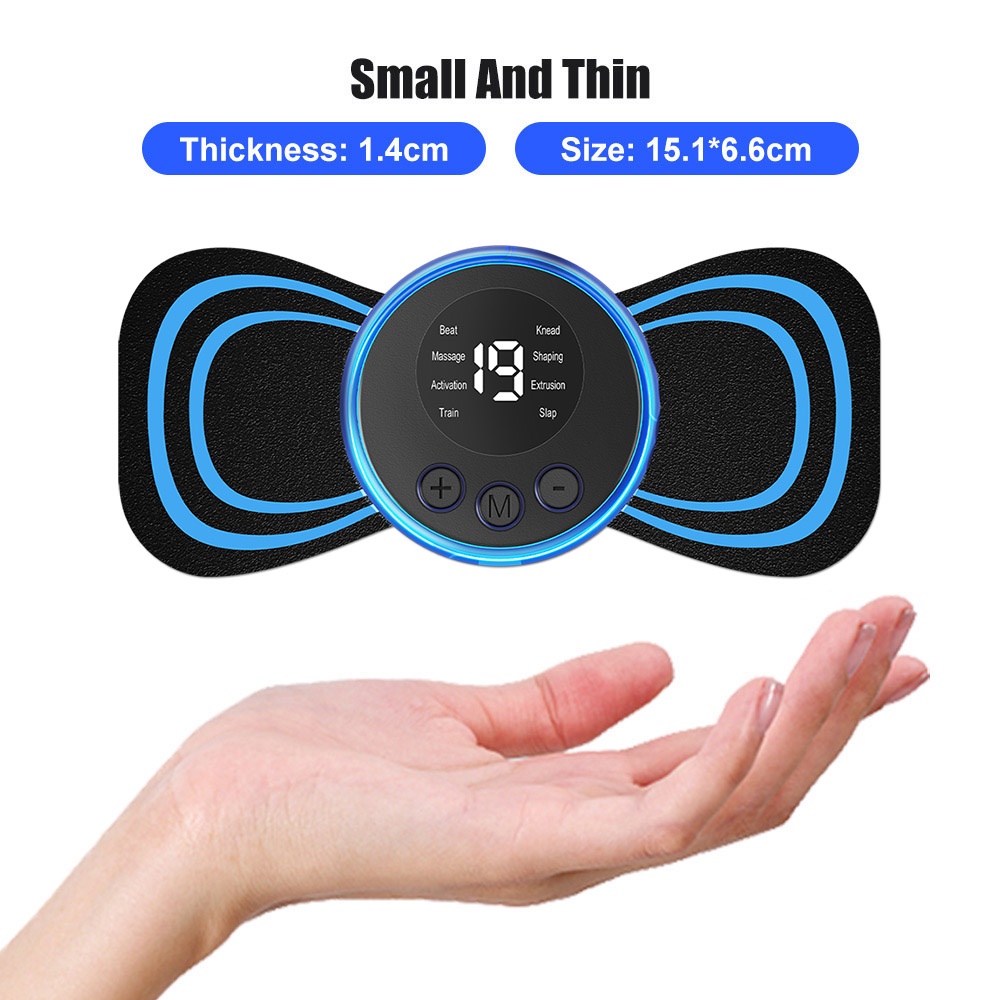 EMS Cervical Massage Stickers USB Rechargeable Stimulator Electric ...