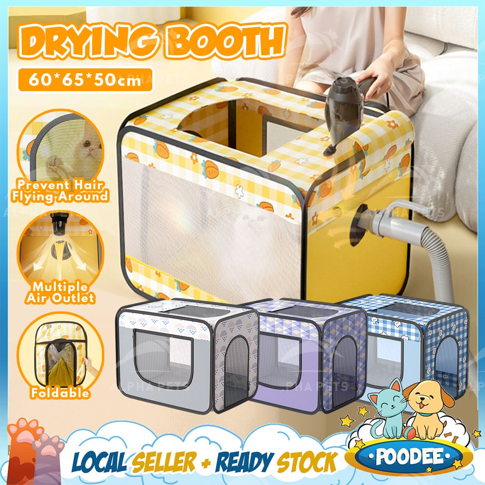 POODEE Large Pet Dog Cat Drying Box Portable Pet Dryer Foldable Dry ...