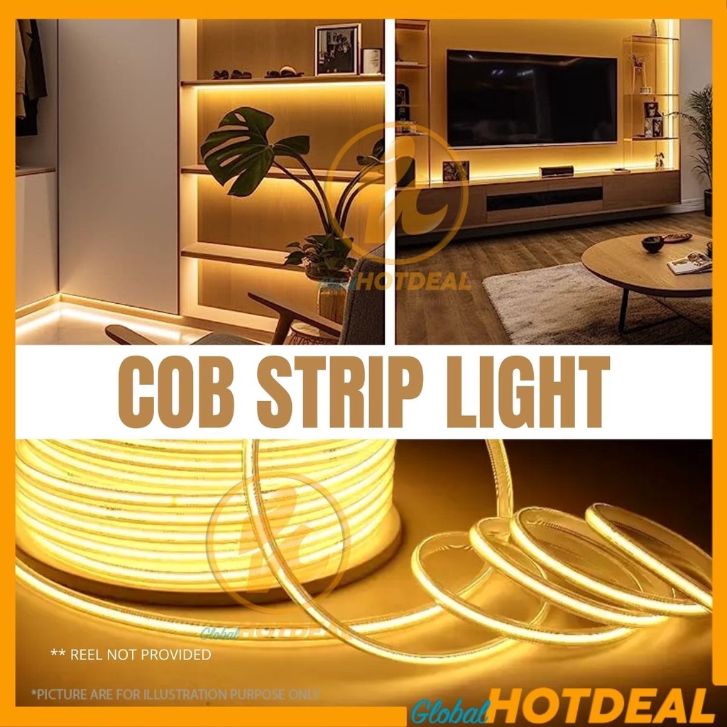 1METER FLEXIBLE COB LED Strip Light Non Pin Strip Light High Bright LED ...