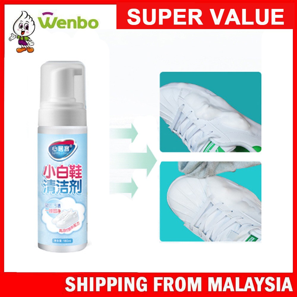 Wenbo 180ml Cleaning White Shoe Foam Cleaner Sneaker Foam Cleaner Spray Shoe Foam Spray | Shopee ...