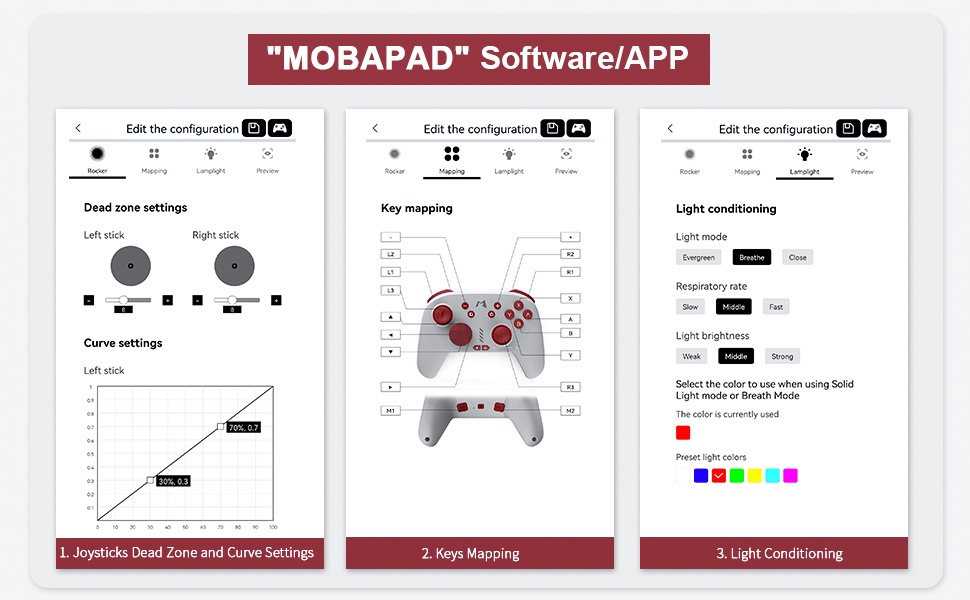 MOBAPAD Bluetooth Controller Hall Sensor Joystick&Mechanical Keys With ...
