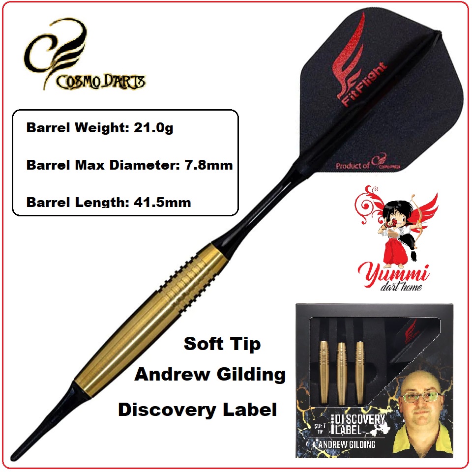 Cosmo Dart Soft Tip Dart Discovery Label - Andrew Gilding (21G Barrel ...