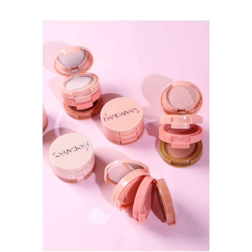 HANDAIYAN Powder Blusher Three Layers 3 In 1 Highlight Decorate Makeup ...