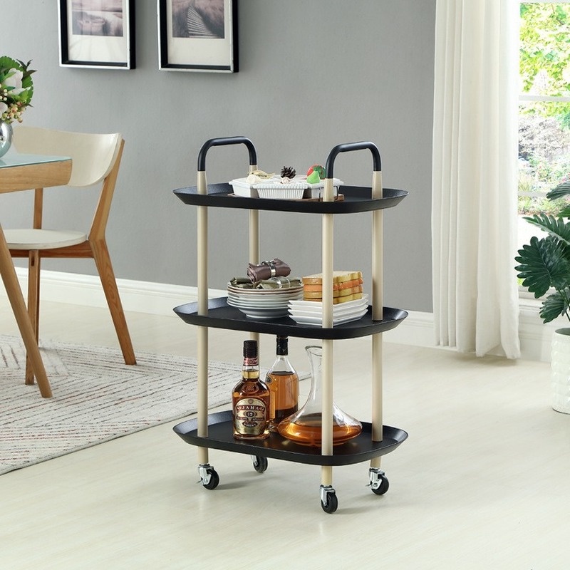 『Free Shipping』Ins round storage rack with pulleys multifunctional ...