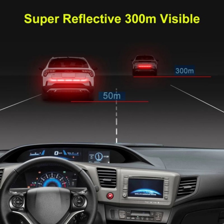 2Pcs Auto Universal Reflective Warning Strip Bumper Reflector Tape Car ...