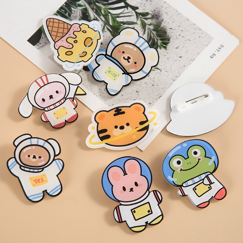 Cute Badge Acrylic Pin Brooch for Bags and Clothes | Shopee Malaysia
