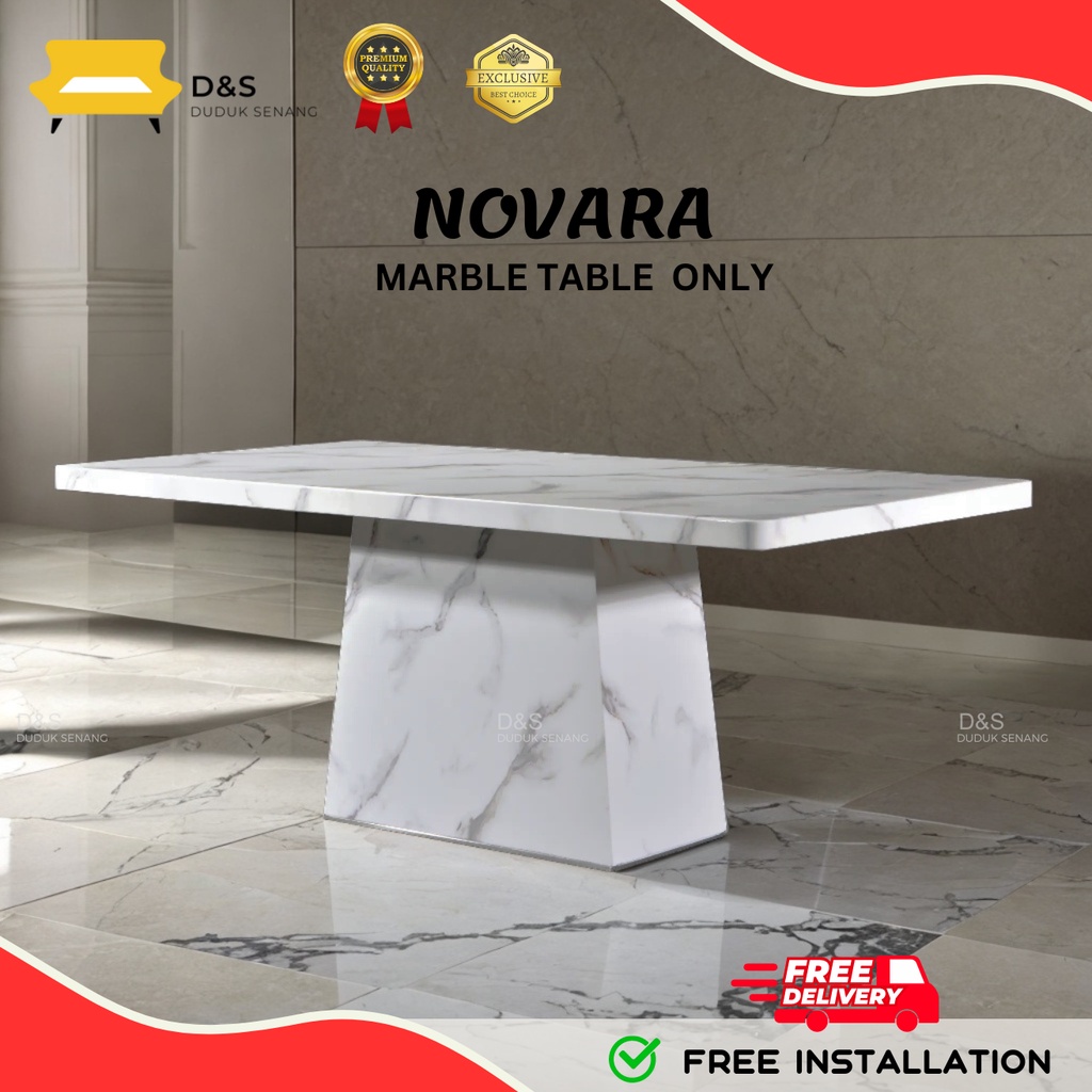 NOVARA 6ft Marble Dining Table Only / Meja Makan Marble | Shopee Malaysia
