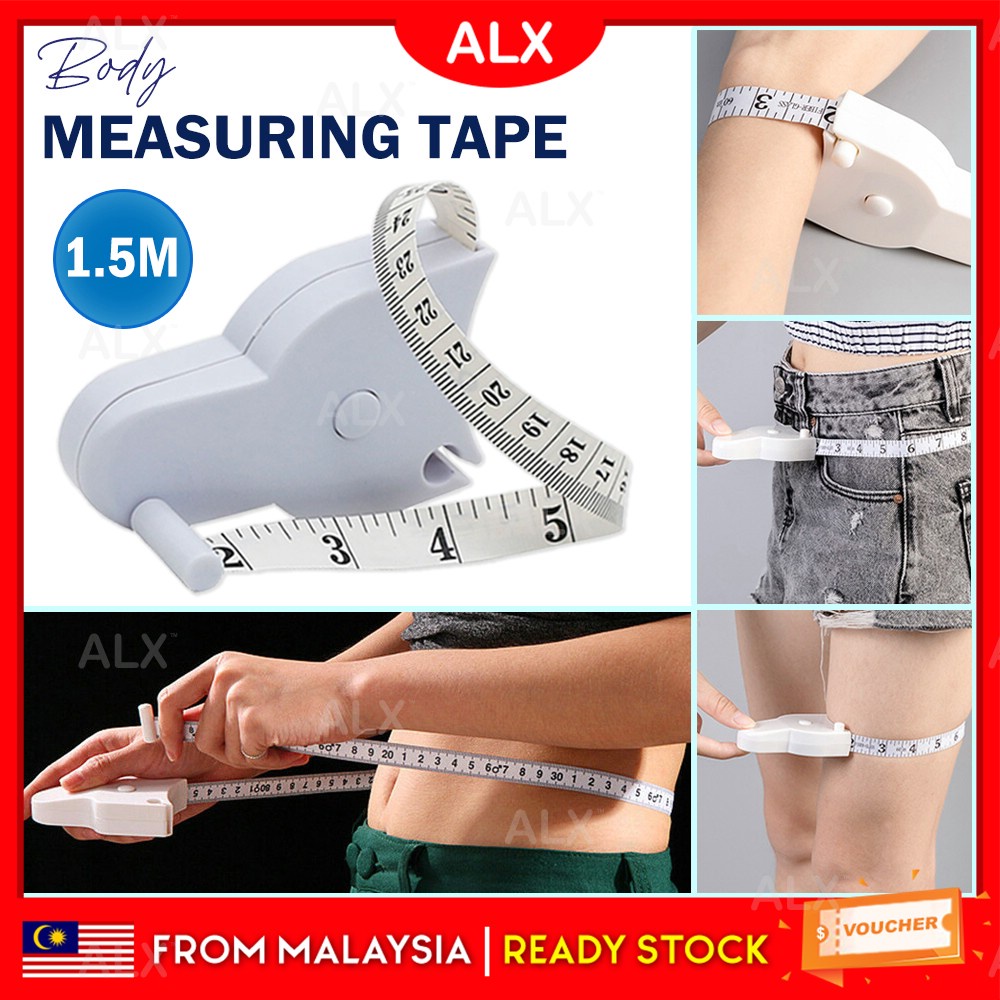 ALX Portable Body Measuring Retractable Tape 1.5m Fitness Tapline Waist ...