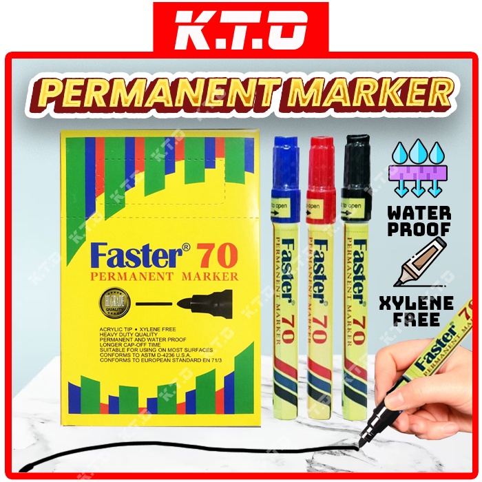 12pcs / Box Faster 70 Permanent Marker Pen / Pen Penanda / 记号笔 | Shopee ...